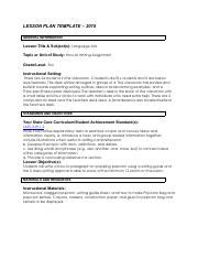 C Task Lesson Plan Melissa Mizell Rev Pdf Lesson Plan Template General