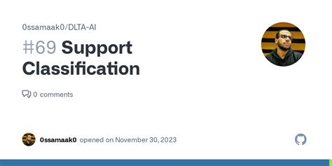 Support Classification Issue 69 0ssamaak0 DLTA AI GitHub