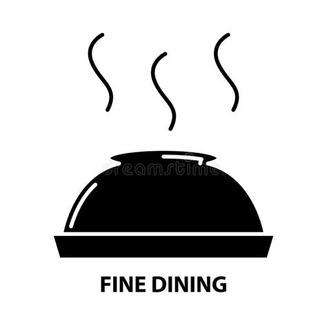 Fijn Het Dineren Pictogram Zwarte Vectorteken Met Editable