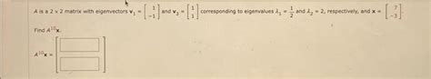 Solved A Is A 2×2 Matrix With Eigenvectors V1 1−1 And