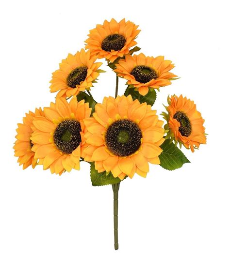 Ramo Girasoles 7 Flores Artificiales Decoración 60 Cm Altura Meses