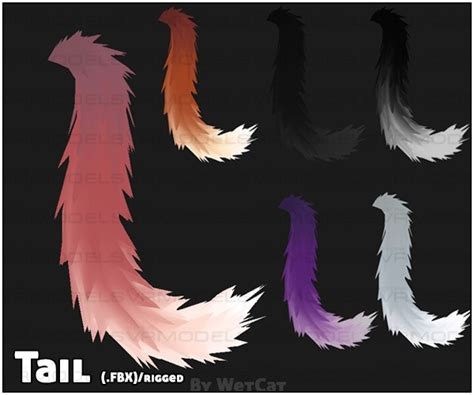 Tail 6 Textures Rigged Vrmodels 3d Models For Vr Ar And Cg