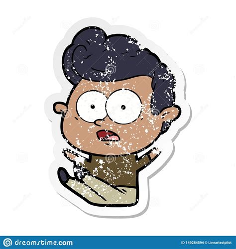 Etiqueta Afligida De Um Homem Dos Desenhos Animados Ilustração do Vetor Ilustração de desenho