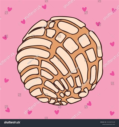 Concha Traditional Mexican Sweet Bread Cute Stock Vector Royalty Free