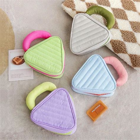 Puffy Candy Triangle Mini Bag In 2025 Purple Bags Cosmetic Storage