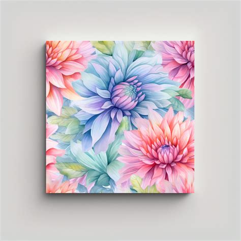 Cuadro Vintage Lienzo Acuarela Flores Suaves Alta Definición Decocuadros
