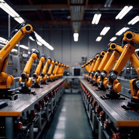 Premium Ai Image Robotic Automatic Servo Arms For Automated Assembly Line In Factory