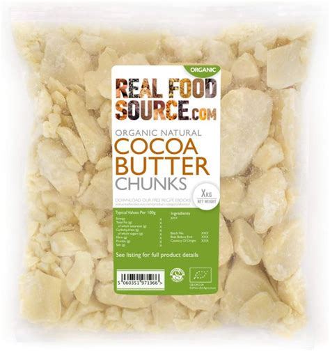 Realfoodsource Certified Organic Natural Edible Cocoa Butter Chunks 0