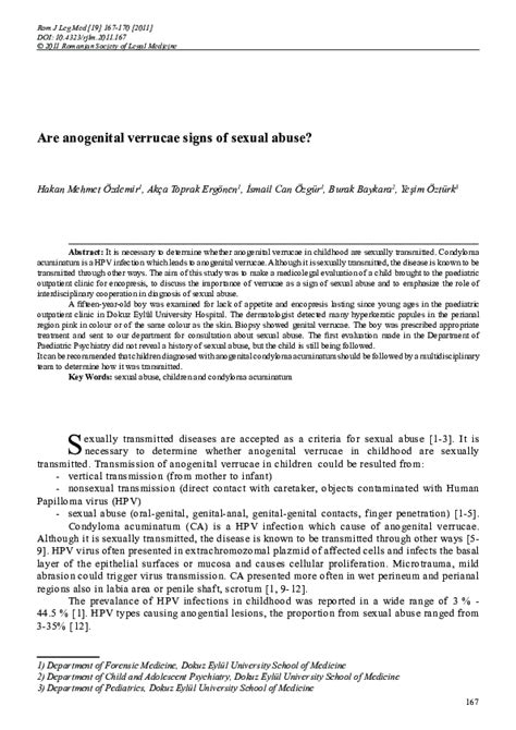 Pdf Are Anogenital Verrucae Signs Of Sexual Abuse