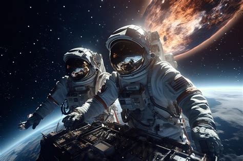 Premium Photo Astronauts Performing Experiments In Microgravity 00046 00