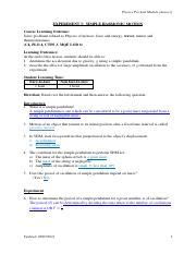 Exp Prelab Ans Pdf Physics Pre Lab Module Answer EXPERIMENT SIMPLE HARMONIC MOTION Course