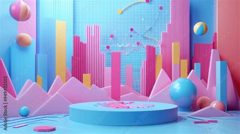 dynamic marketing analysis visualizing detailed data in 3d illustration stock illustration