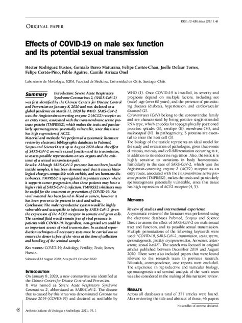 Pdf Effects Of Covid 19 On Male Sex Function And Its Potential Sexual Pdf Effects Of Covid 19 On Male Sex Function And Its Potential Sexual