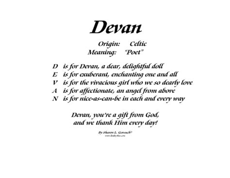 Meaning Of Devan Lindseyboo