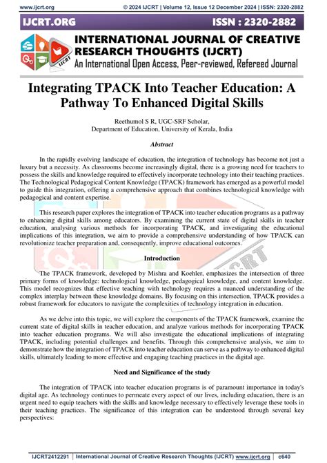 PDF Integrating TPACK Into Teacher Education A Pathway To Enhanced Digital Skills