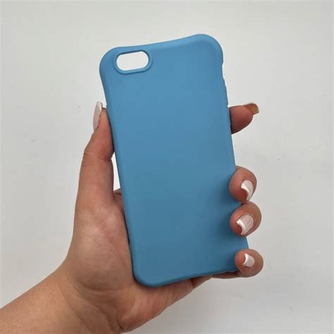 قاب گوشی Iphone 6 6s آیفون ژله ای طرح ساده آبی آسمانی کد 73288 قاب سنتر