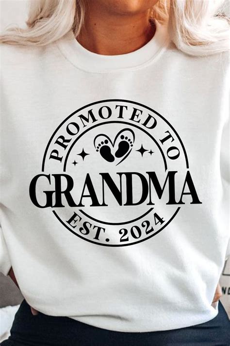 Promoted To Grandma Svg First Time Grandma Svg Grandma Est 2024 Svg