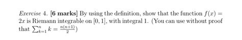 Solved Exercise 4 [6 ﻿marks] By ﻿using The Definition Show