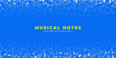 Musical Notes Background Horizontal Template Vector Image