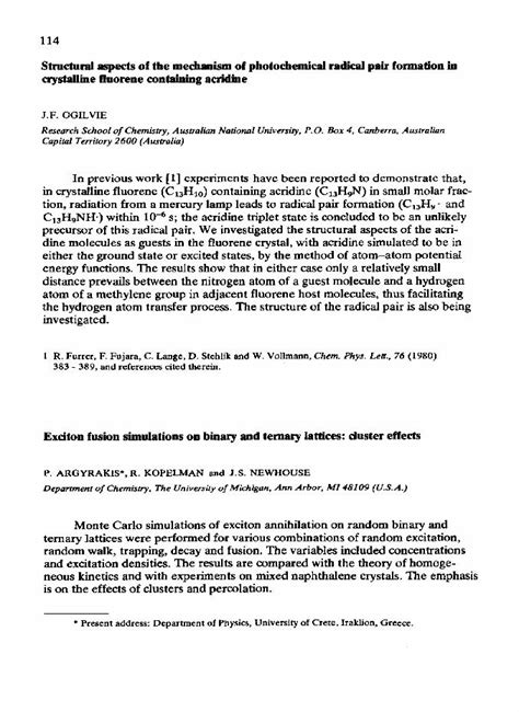 PDF Structural Aspects Of The Mechanism Of Photochemical Radical Pair Formation In Crystalline