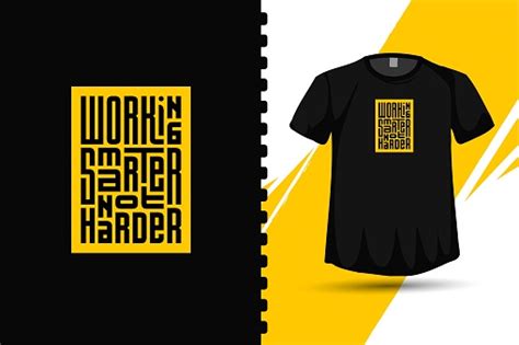 더 열심히 하지 스마트 작업 인용 프린트 티셔츠 패션 의류 포스터 및 상품을 위한 트렌디한 타이포그래피 수직 디자인 템플릿 0명에 대한 스톡 벡터 아트 및 기타 이미지