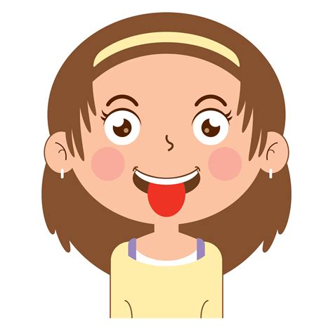 Girl Playful Face Cartoon Cute 14429137 Png