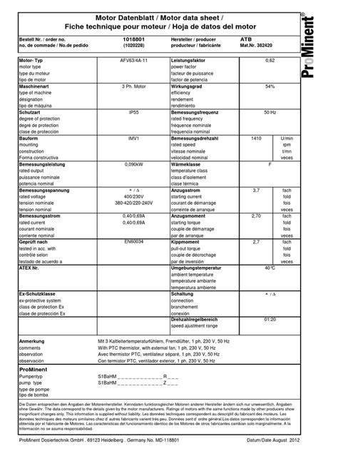 Data Sheet Motor S1ba Pdf Physical Quantities Quantity