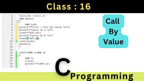 Call By Value C Programming Coding Youtube