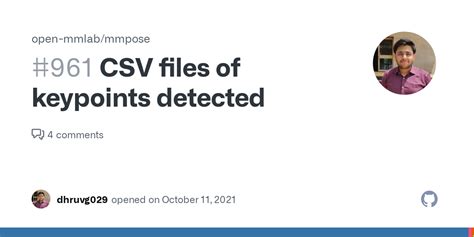 Csv Files Of Keypoints Detected · Issue 961 · Open Mmlabmmpose · Github