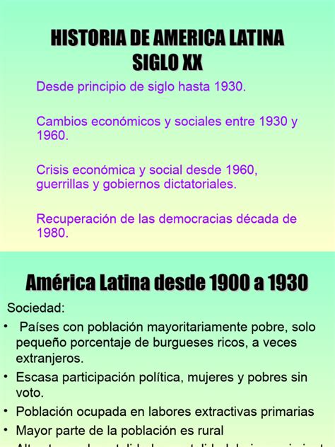Historia De Amaerica Latina Siglo Xx Pdf America Latina Gran Recesión