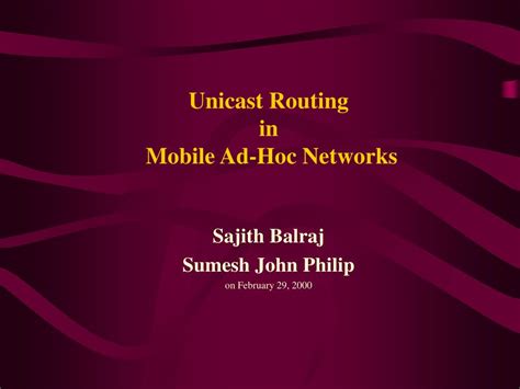 Ppt Unicast Routing In Mobile Ad Hoc Networks Powerpoint Presentation Id603530