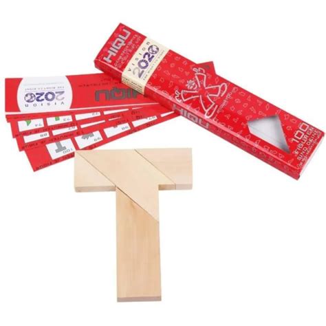 HIQU Vision 2020 Wooden T Block Puzzle T Puzzle Building Blocks T Word Mystery Toys