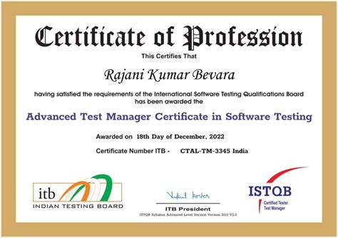 rajani kumar bevara on linkedin testmanager testmanagement istqb