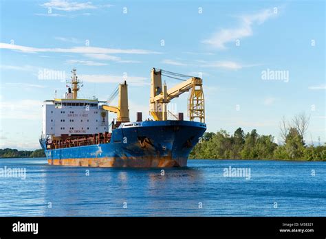 A Self Discharging Bulk Carrier Passing Through The Welland Canal