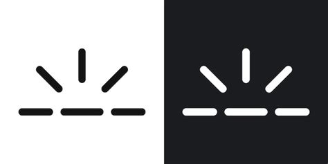 Keyboard Brightness Vector Icon Set In Black And White Outlines