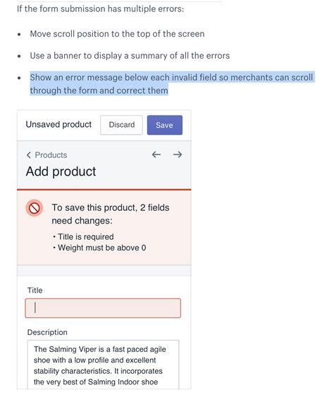 Update `validate On Submit` Example Screenshots In Documentation · Issue 1399 · Shopifypolaris