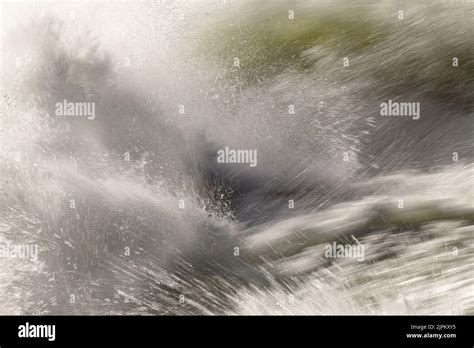 The Cascades Of Water In The Big River Powerful Stream Down The Valley Rocks And Cliffs Break