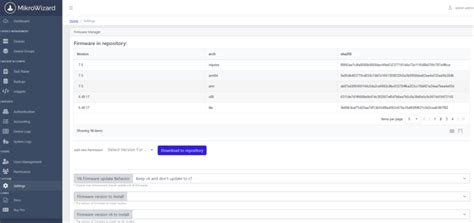 Firmware Manager MikroWizard Mikrotik Management Solution