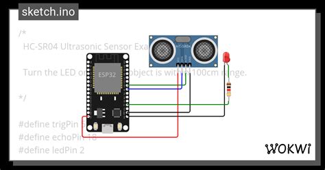 Esp32 Ultrasonic Sensor Plus Led Wokwi Esp32 Stm32 Arduino Simulator