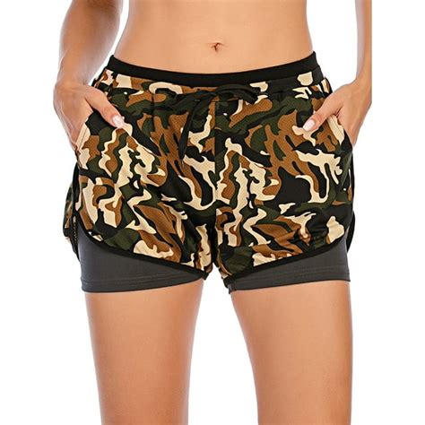 Elastic Waistband Yoga Shorts For Women Workout Running Athletic Bike