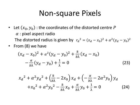 Ppt A Simple Method Of Radial Distortion Correction With Centre Of