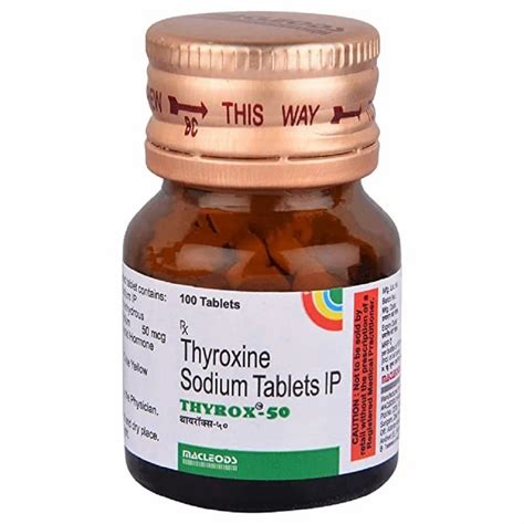 Thyrox 50 Thyroxine Sodium Tablets Ip Strength 50mg At ₹ 110bottle