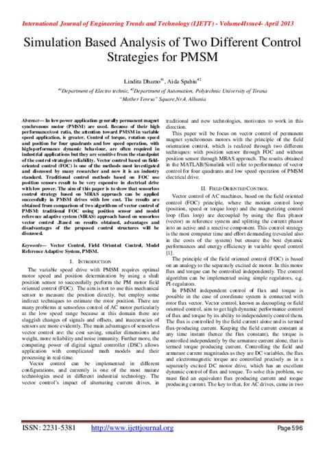pdf simulation based analysis of two different control strategies for