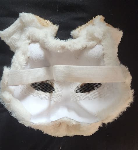 White Brown Grey Therian Dog Mask With Floppy Ears Customizable Furry