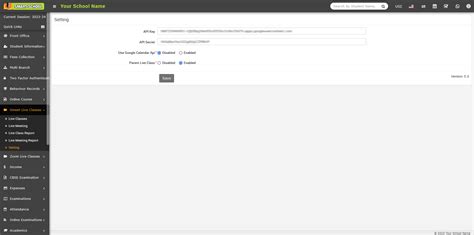 How To Configure Gmeet Live Class Smart School School Management