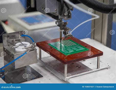 Robot Soldering Circuit Board Stock Image Image Of Mount Connection 154651621