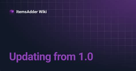 Updating From ItemsAdder Wiki