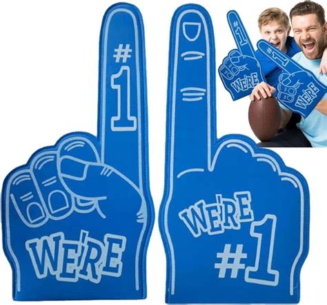 2 Pcs Giant Foam Fingers Number 1 Large Foam Hand For Sports Fans