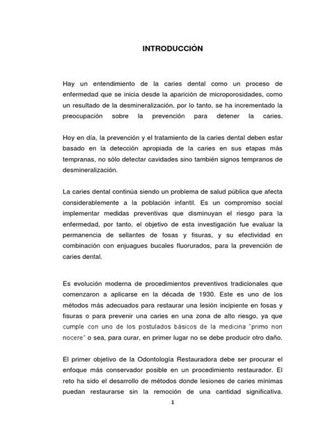 Sellantes De Fossas Y Fisuras Pdf Diente Odontología