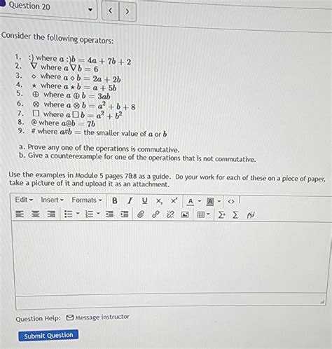 Solved Question Consider The Following Operators Chegg